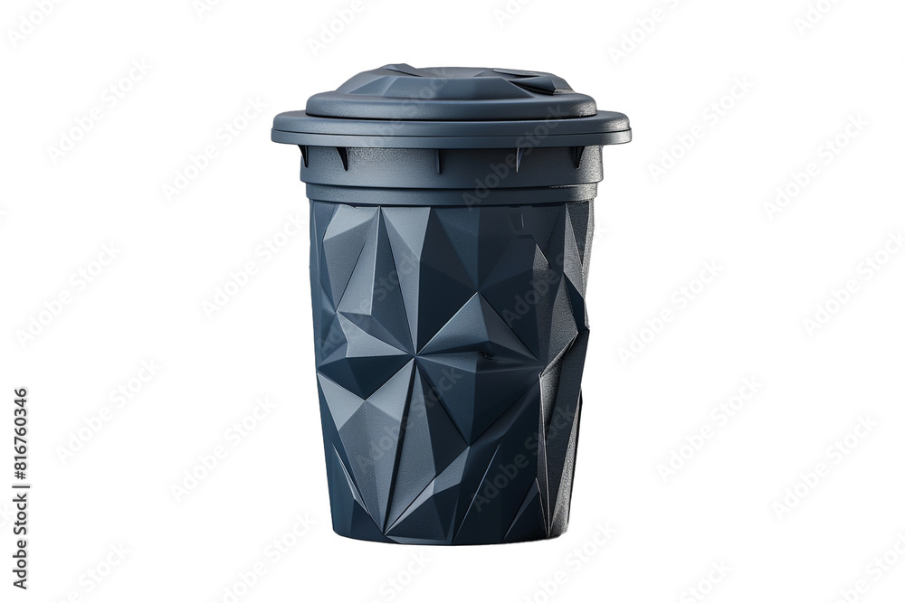 A dustbin with a unique, geometric shape, inspired by origami designs ...