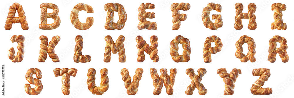English letters bread shape png collection no background for sample ...