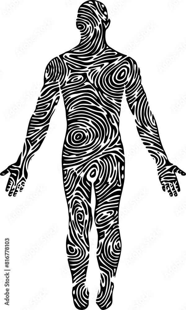 Trippy Man SVG, Man SVG, Human SVG, Line Art svg, Fingerprint svg, Yoga ...