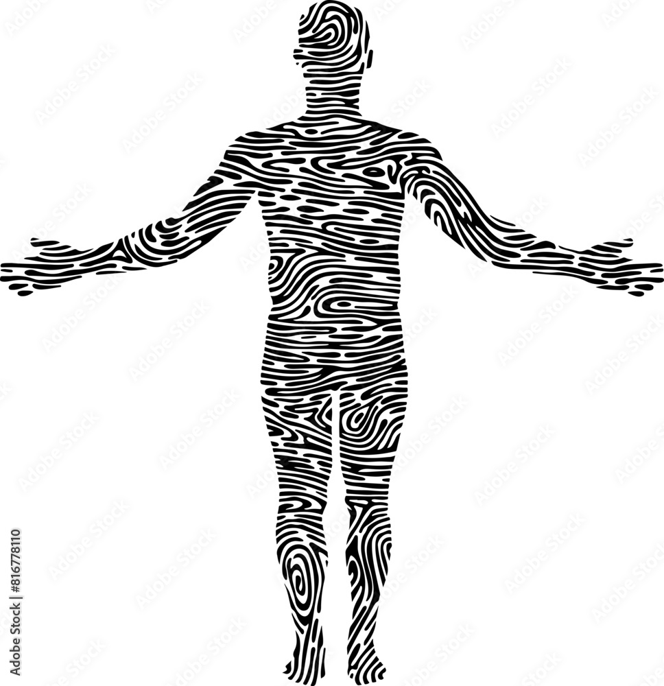 Trippy Man SVG, Man SVG, Human SVG, Line Art svg, Fingerprint svg, Yoga ...