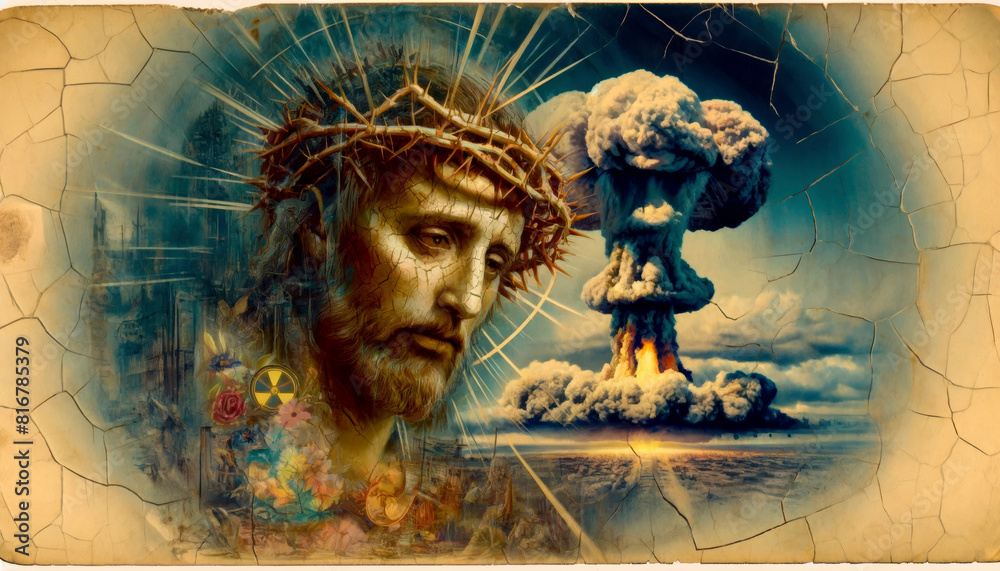 Sorrowful Reflection: A torn page art piece, illustrating Jesus Christ ...