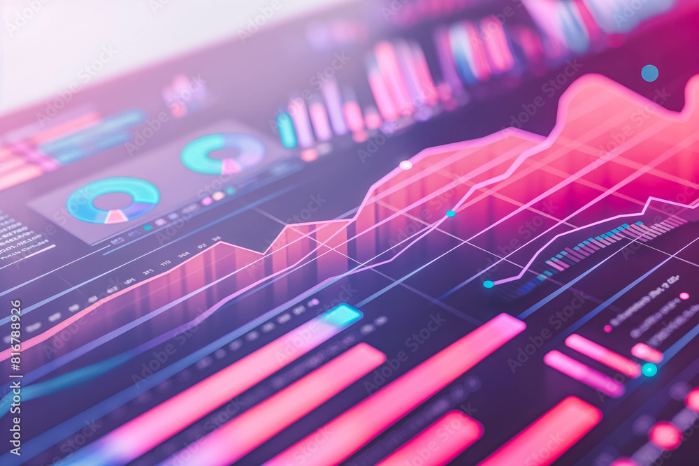 A complex but visually appealing chart depicts financial growth trends ...