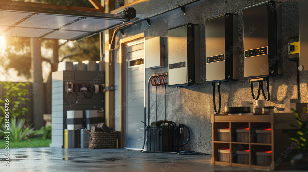 Concept of a home battery packs alternative electric energy storage ...