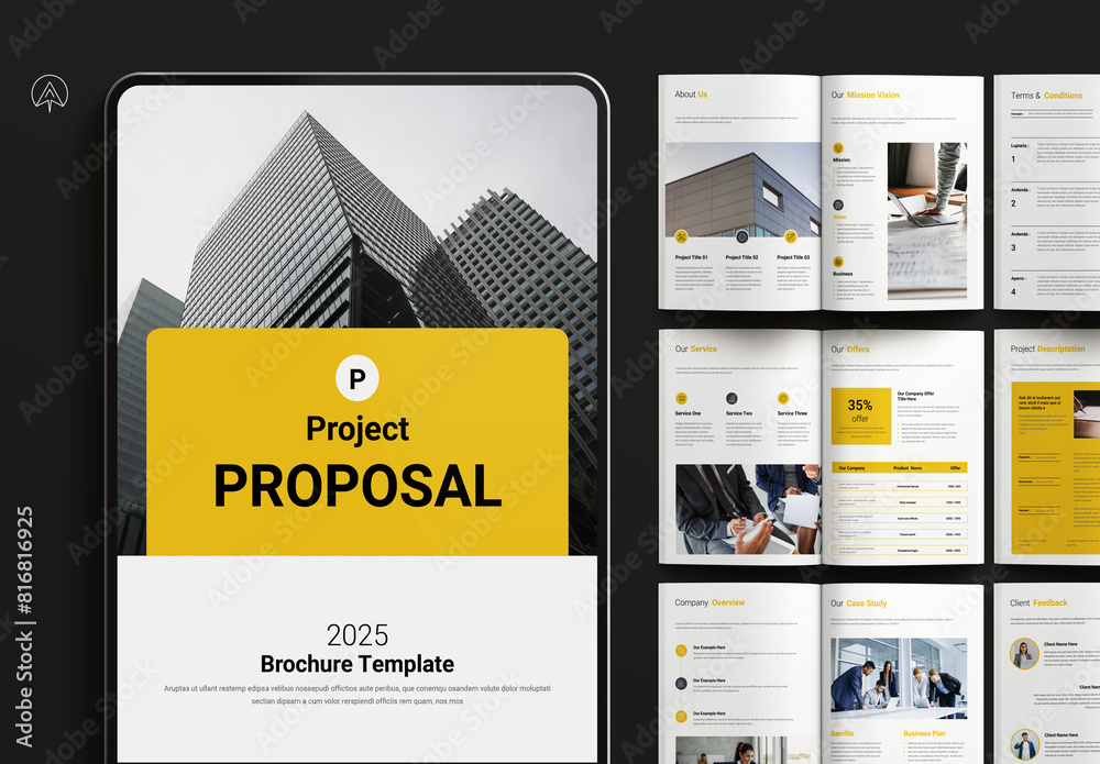 Project Proposal Brochure Layout Stock Template | Adobe Stock