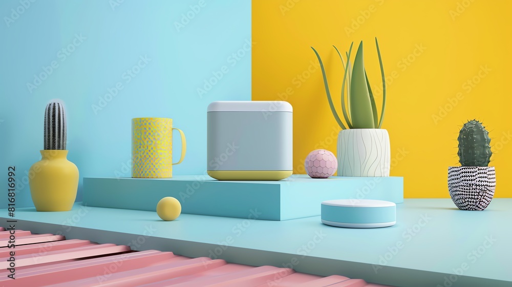 Digital product design flat design, side view, product theme, 3D render ...