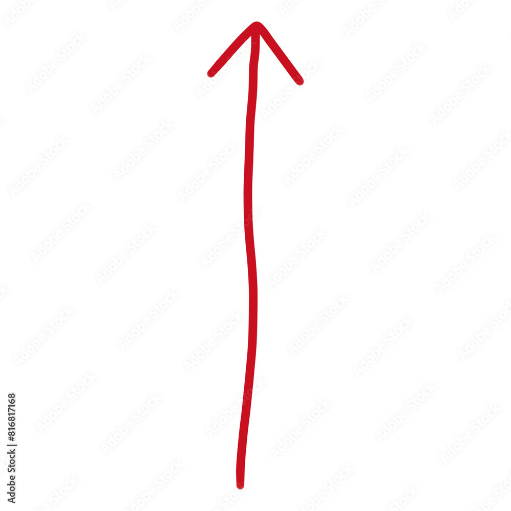 Red Arrow Isolated Hand Drawn Arrow Handwritten Arrow Scribble Arrow ...