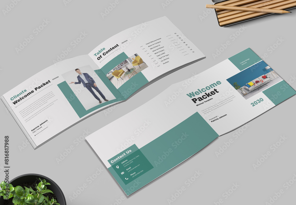 Welcome Packet Brochure Template Layout Stock Template | Adobe Stock