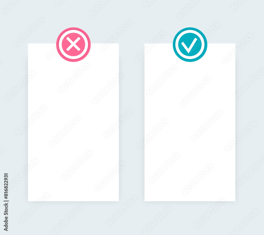 Positive and negative comparison, pros and cons list, vector design ...
