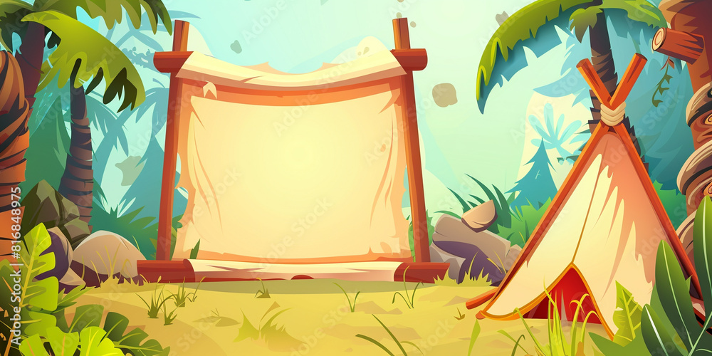 Summer camp certificate template with blank fields, featuring a ...