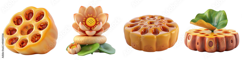 Soft Smooth Lotus Root Hyperrealistic Highly Detailed Isolated On ...