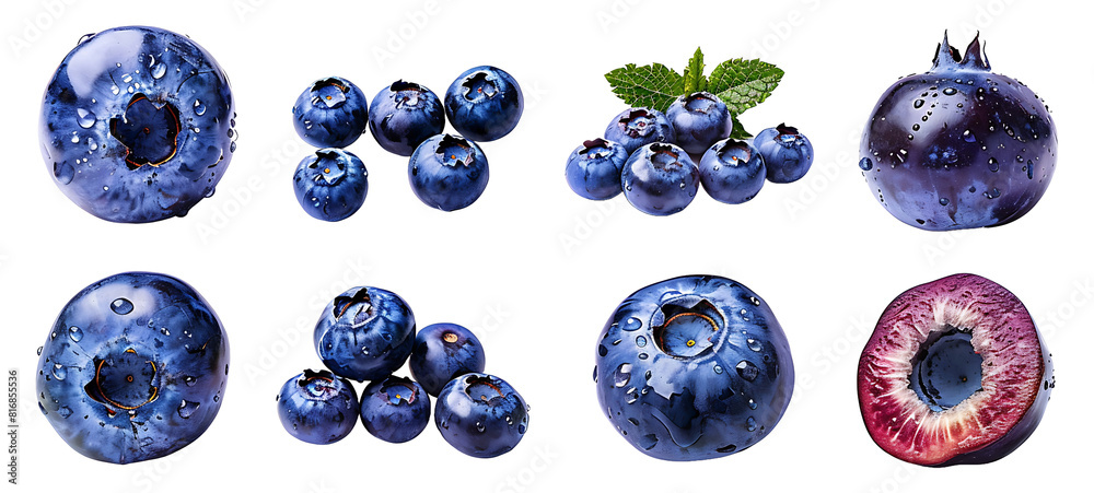 Blueberry Blueberries Bilberry Bilberries, many angles and view side ...