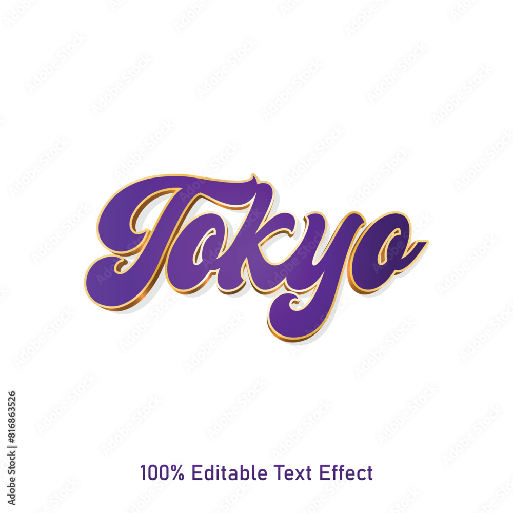 Tokyo text effect vector. Editable college t-shirt design printable ...