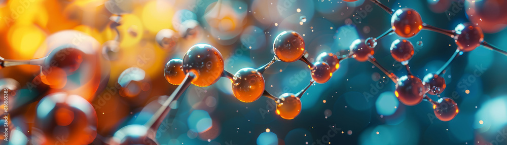 A Detailed 3d Rendering Of A Complex Molecular Structure With Colorful