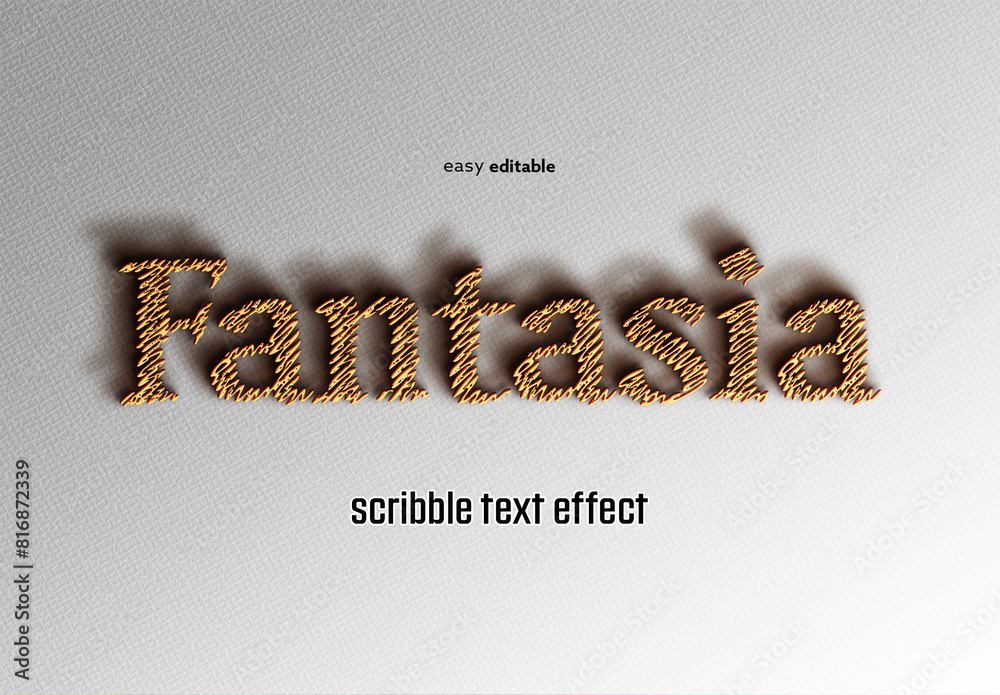 Scribble Text Effect Stock Template | Adobe Stock