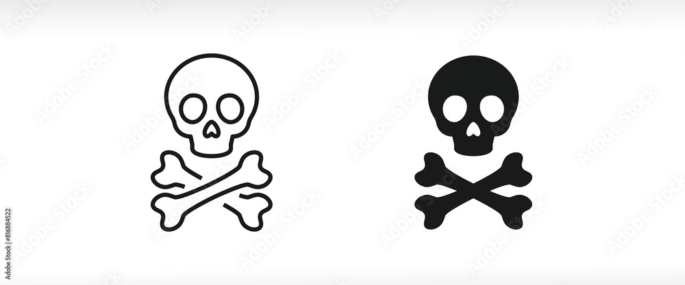 Skull and crossbones icon. icons button, vector, sign, symbol, logo ...