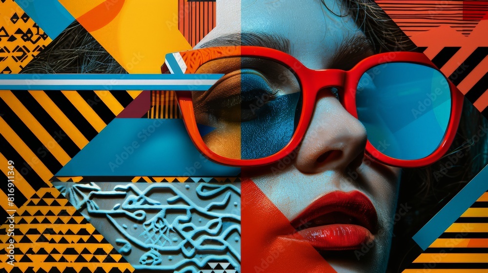 An iconic scene from an 1980s horror movie reimagined with Op art ...
