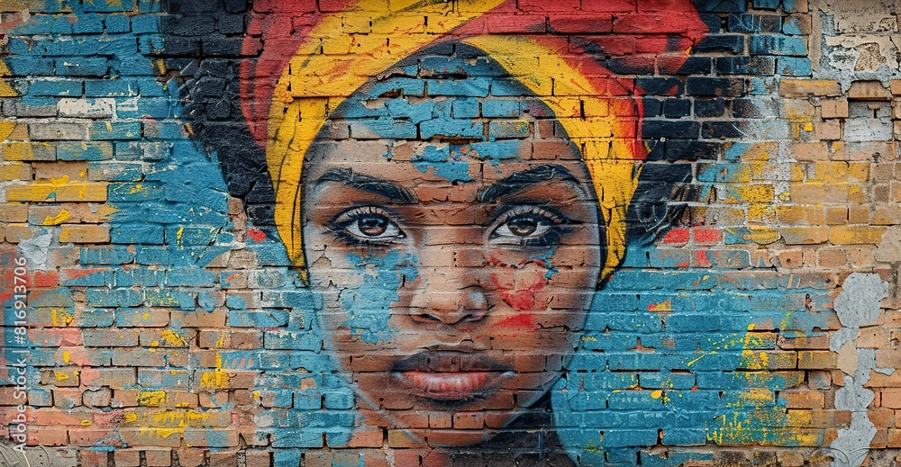 brick wall with a piece of street art that has become a symbol of the ...