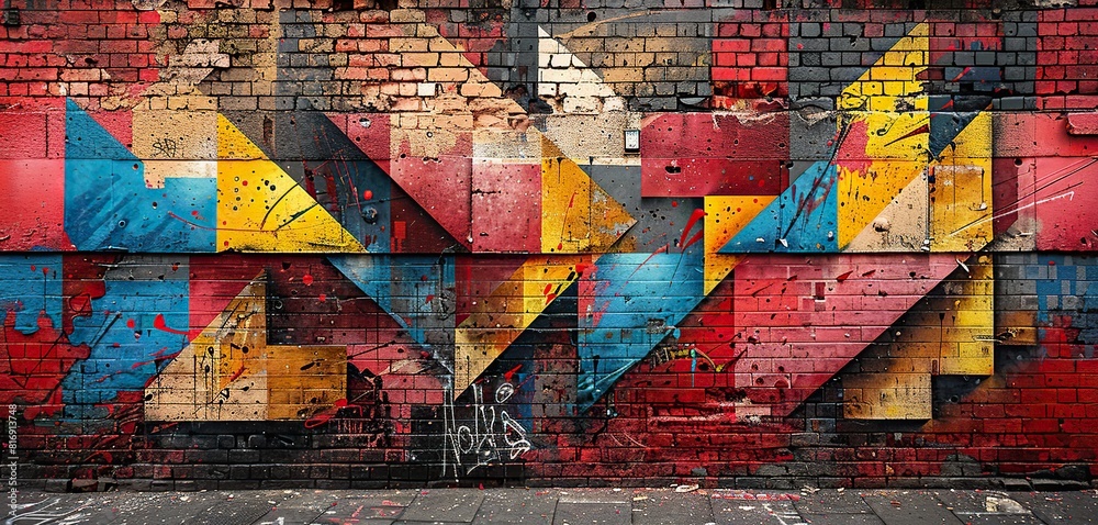 brick wall with a piece of street art that has become a symbol of the ...