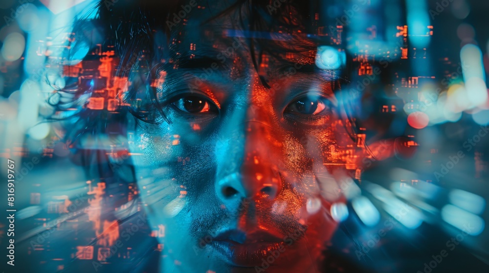 ภาพประกอบสต็อก An iconic scene from an 1980s horror movie reimagined ...