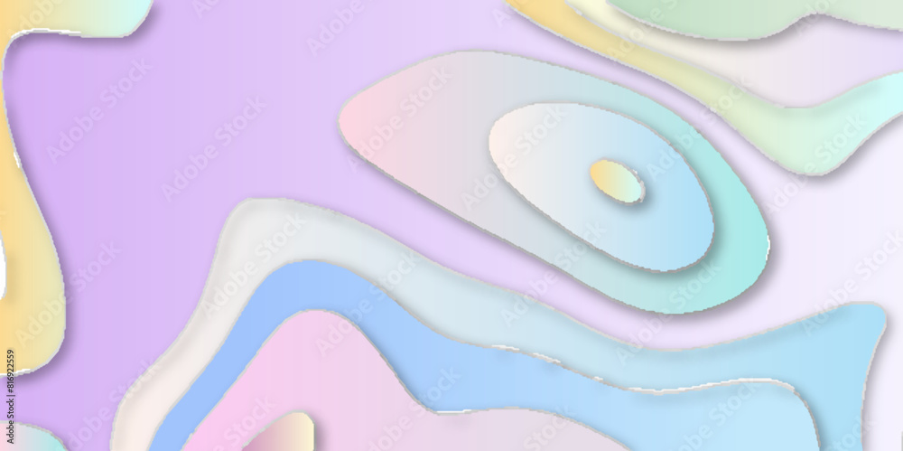 modern papercut background with curved patterns of geometric shapes ...