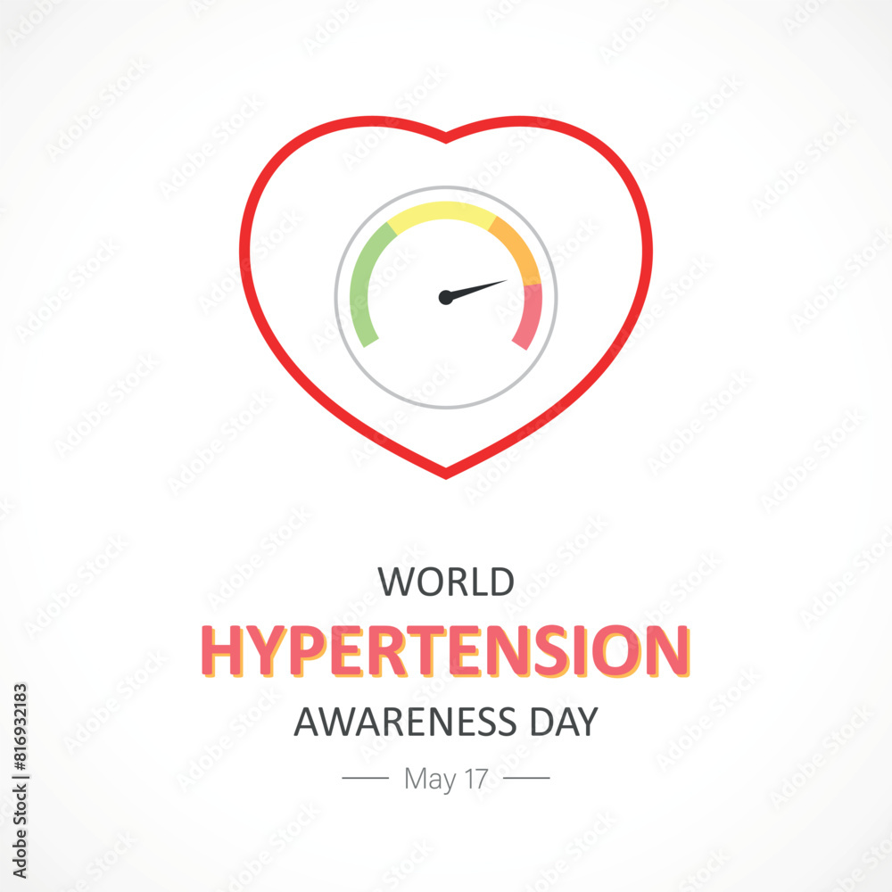World hypertension awareness day, human heart with blood pressure ...