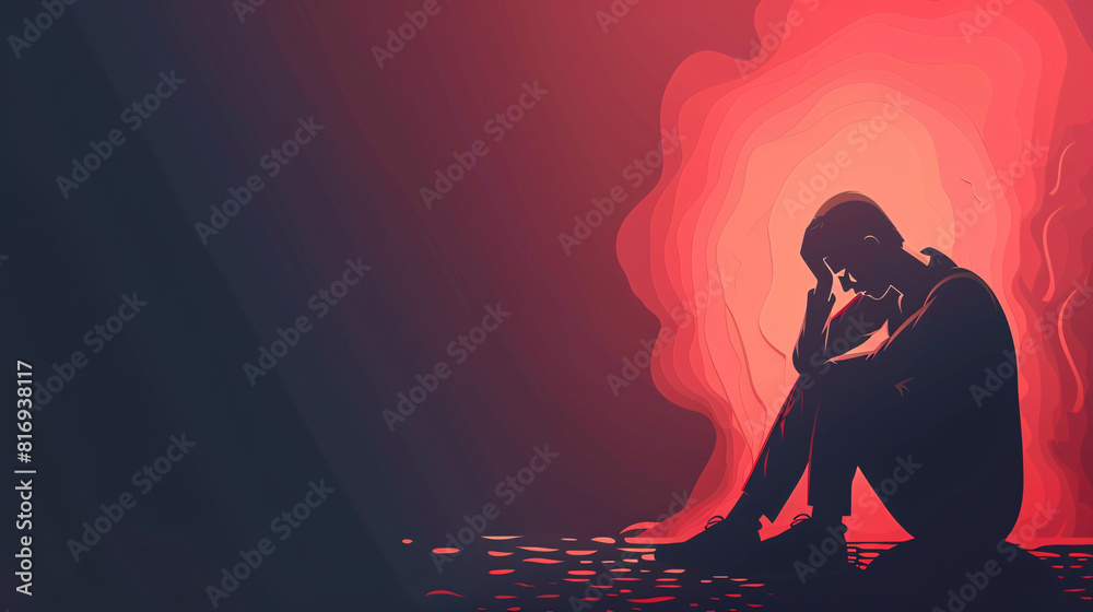 Depiction of Post-Traumatic Stress Disorder with a Person in Distress ...