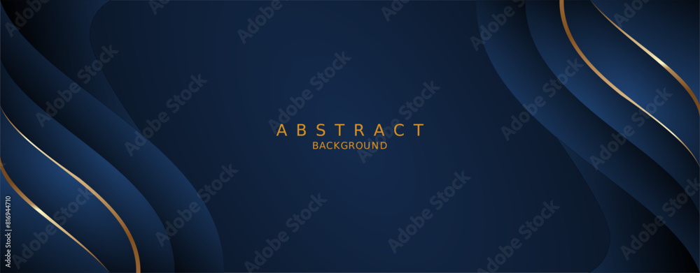luxury premium blue background and gold lines Stock Vector | Adobe Stock