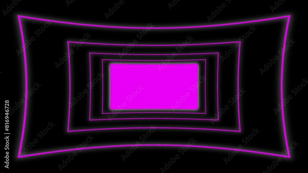 Pink rectangles frames border zooming flying forward through ...