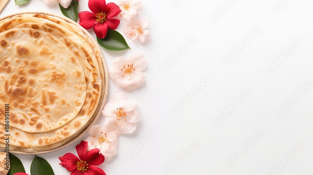 Top View Middle East Canai or Paratha Flat Bread, or also known as Roti ...