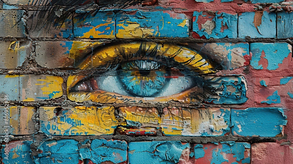 brick wall with a piece of street art that has been used to raise ...