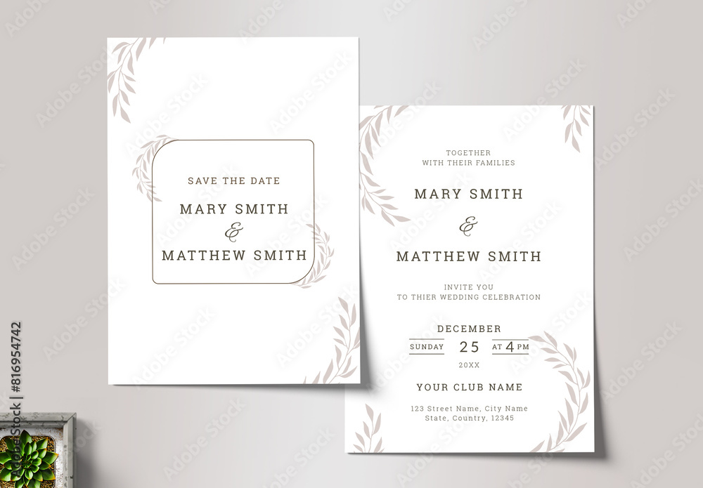 Wedding Invitation Card Design Stock Template | Adobe Stock