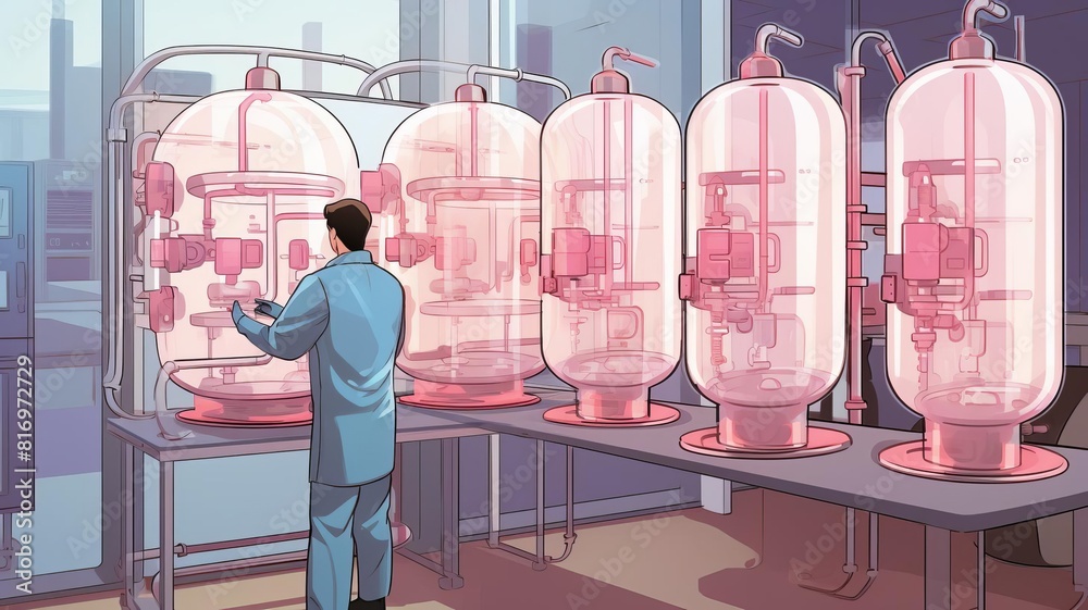 Design a visual representation of a lab setup for microbial ...