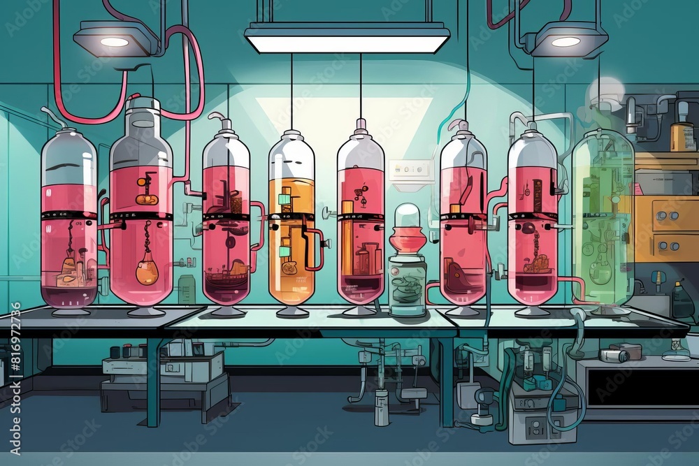 Design a visual representation of a lab setup for microbial ...