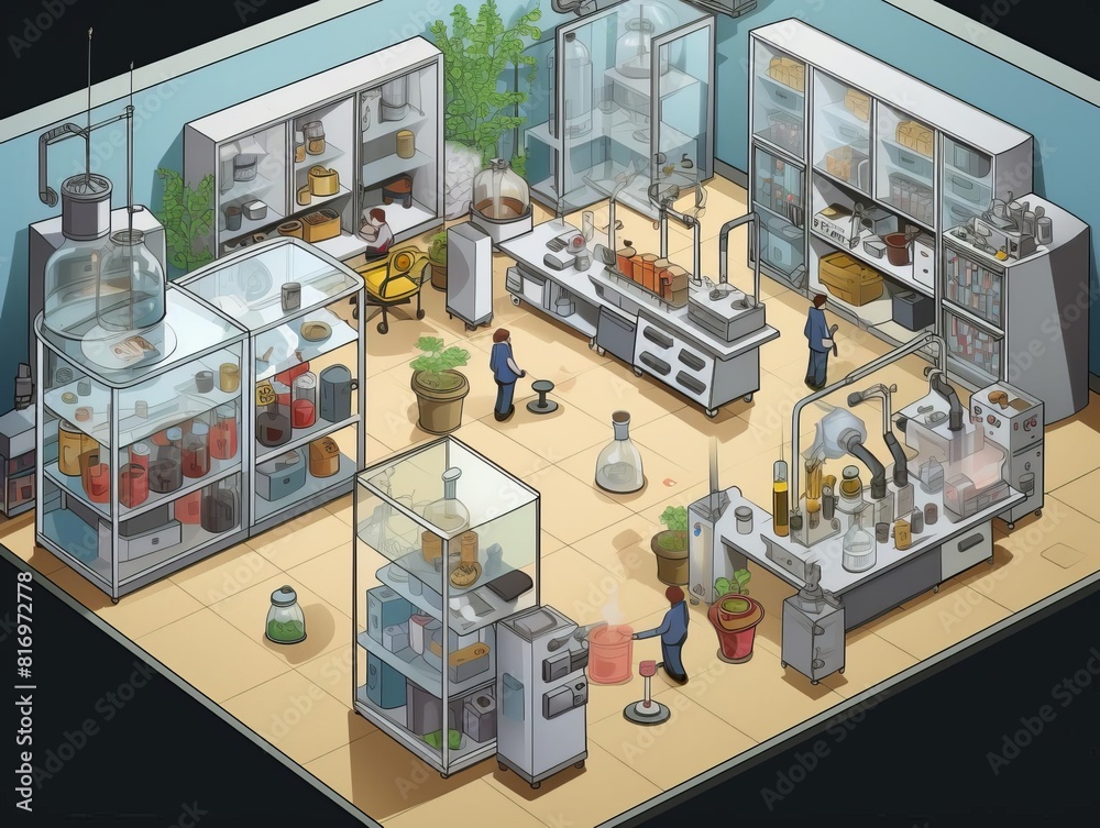 Design a visual representation of a lab setup for microbial ...