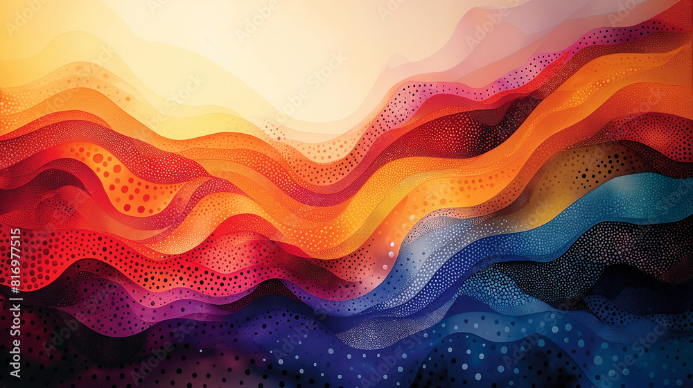 A visually rich composition featuring pulsating polka dot patterns ...