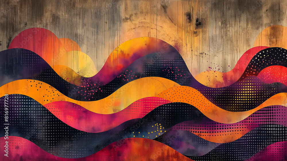 An atmospheric composition featuring pulsating polka dot patterns ...