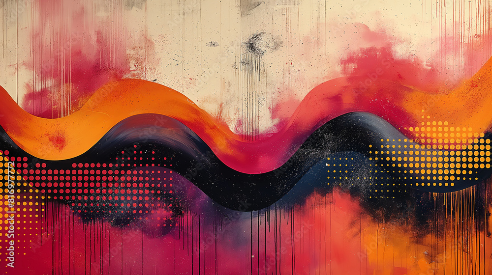 An atmospheric composition featuring pulsating polka dot patterns ...