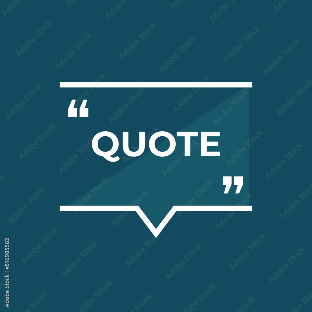 Quote frame. Textbox for comment, title, citation, chat, note, mark and ...