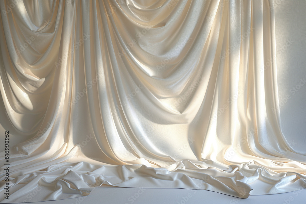 Maternity backdrop, wedding backdrop, photography background with white satin drapes. Stock ...