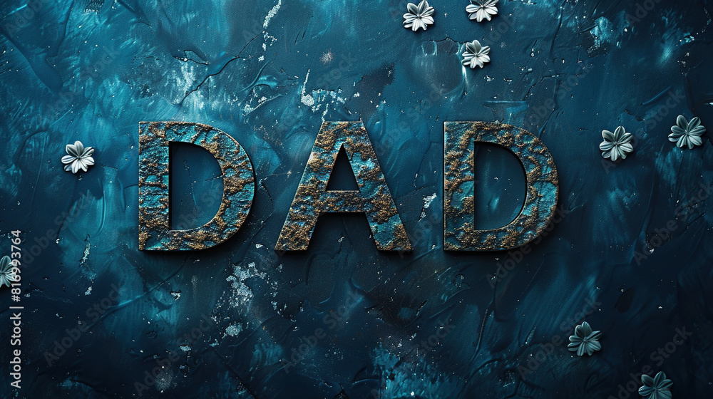 fathers day template 3d DAD font of super dad or father and child ...