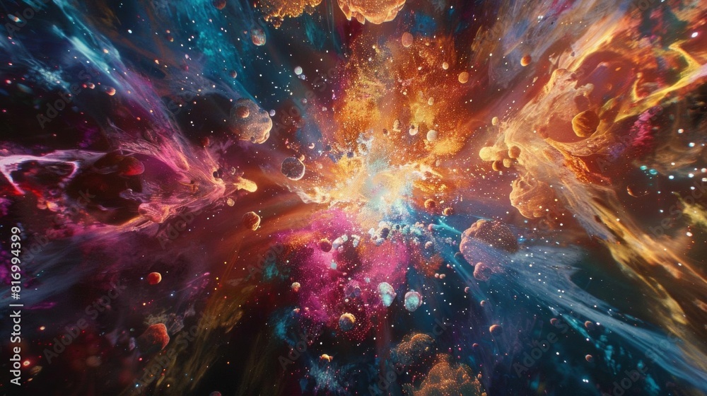 Chaos theory visual top view Unpredictable patterns Scifi tone Tetradic ...