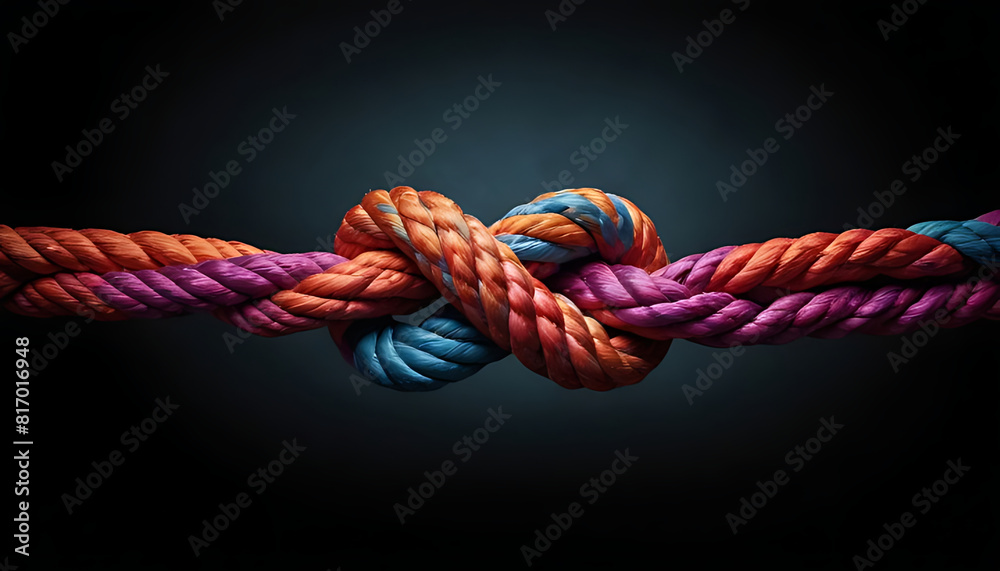 Team rope diverse strength connect partnership together teamwork unity ...