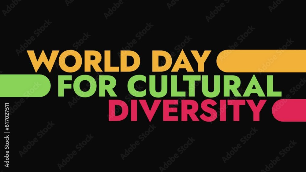 World Day For Cultural Diversity colorful motion graphics seamlessly ...