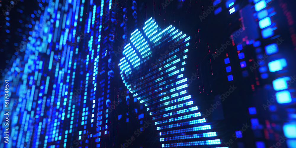 Electric Blue: A computer screen flickers with an iconic image of a ...
