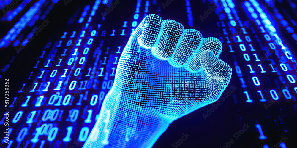 Electric Blue: A computer screen flickers with an iconic image of a ...