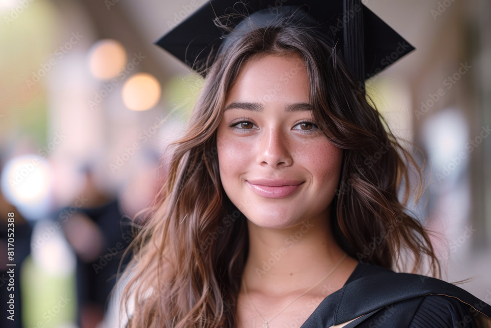 Canadian graduate student celebrating graduation day from university ...