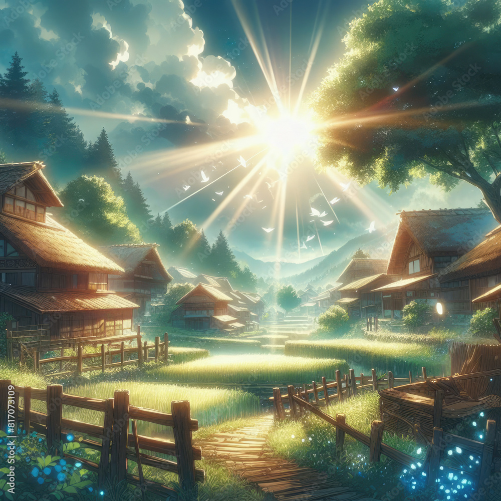 Generative AI, the sight of a meteor shower on a beautiful night with a ...