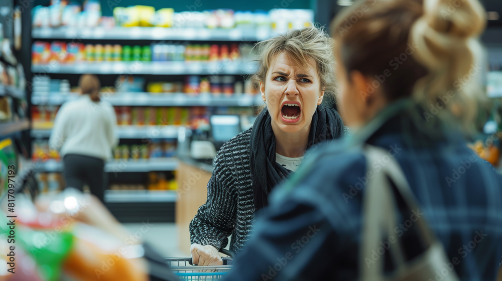 Angry Woman Yelling in Supermarket | Shocked Customer Screaming at ...