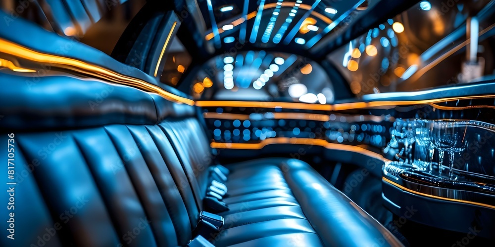 Luxurious limousine interior with spacious seating and premium ...