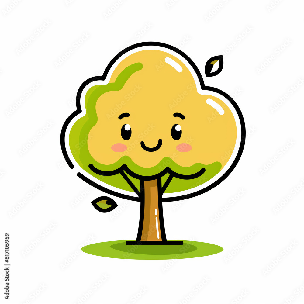 Cute cartoon tree. Vector illustration. Stock Illustration | Adobe Stock